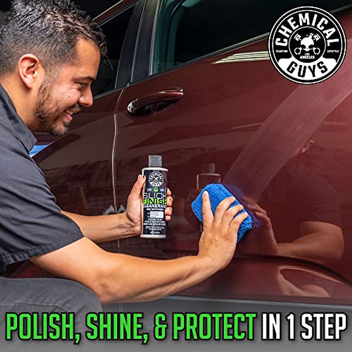 Chemical Guys WAC20616 Slick Finish Cleaner Wax Light Paint Cleanser & Brilliant Shine Carnauba Wax, 16 fl oz