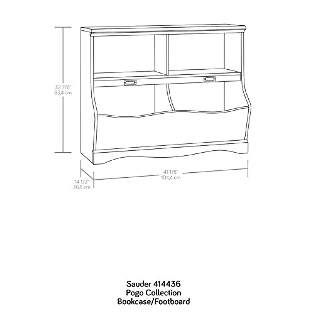 Sauder Pogo1 shelves Bookcase/footboard, Soft White finish