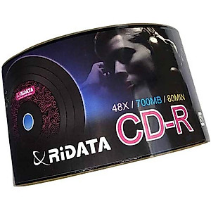 100 Pack Ridata Black CD-R 48X 700MB 80Min Digital Vinyl Surface Black Bottom Blank Media Recordable Disc