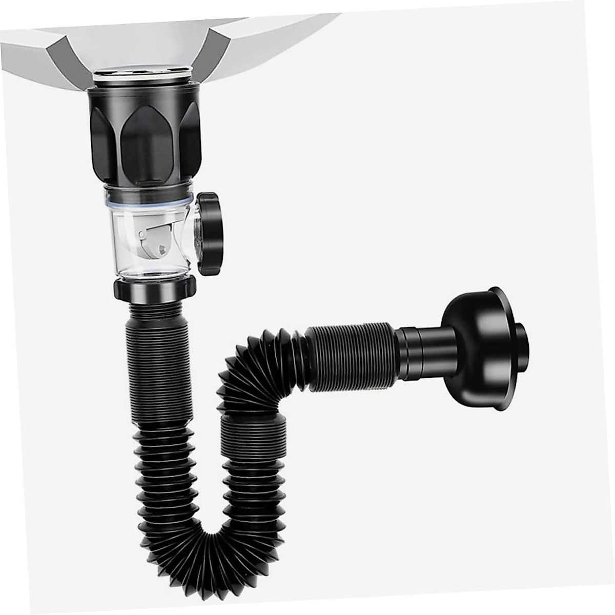 ORFOFE Sewer Drain Bathroom Sink Drain Kit Kitchen Sink Drain Tail Flexible Drain Sink Parts Sink Extension Drainage Drain Sewer Stainless Steel Components