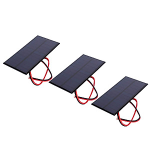 Epoxy Solar Panel, 3Pcs Mini Solar Panel, Solar Power Module, 3pcs DC 6V 1W Solar Panel Cell Power Module Polycrystalline Silicon Solar Panel with 30cm Cable