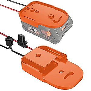 Power Wheel Adapter with Fuse & Switch, Secure Battery Adapter for Ridgid AEG 18V Hyper Lithium Battery, with 12 Gauge Wire,Good Power Convertor for DIY Ride On Truck,Robotics,RC Toys and Work Lights