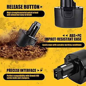 VANON 4.8Ah DW9062 Replacement for Dewalt 9.6V Battery Ni-Mh Compatible with DW9061 DE9036 DE9061 DE9062 DW926 DW955K DW955 DW926K-2 DW926K DW902 DW050 2 Pack