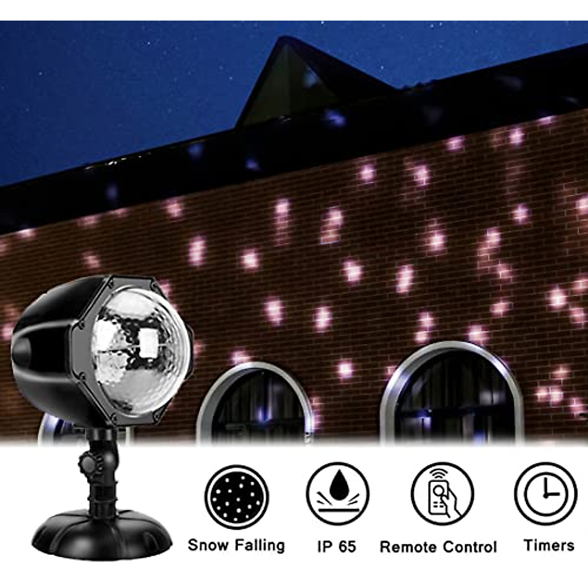 UPODA LED Snowfall Projector Lights Outdoor Christmas Snowfall Light Waterproof with Wireless Remote for Garden House Xmas, Valentine’s Day, Wedding, Parties