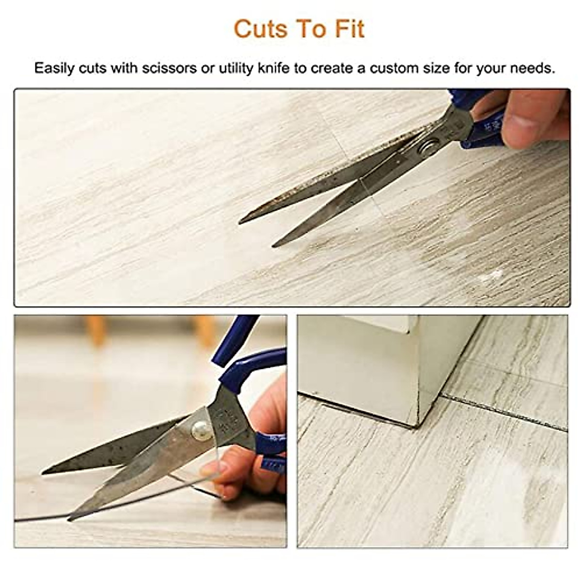 Clear PVC Desk Chair Mat 1.5mm Area Rugs Chair/Dining Table Floor Protector Mat,Transparent Nonslip Wear Resistant Desk Mat for Office Hallway Kitchen, 80/100/120/140cm Wide for Office & Home (Color