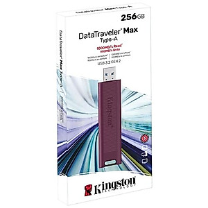 Kingston DataTraveler Max Type-A 256GB High Performance USB Flash Drive USB 3.2 Gen 2 Up to 1000 MB/s Sliding Cap Design DTMAXA/256GB - 2 Pack