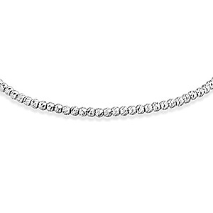 Miabella 925 Sterling Silver or 18Kt Gold Over Silver Diamond-Cut Adjustable Bolo 2.5mm Bead Bracelet for Women, Handmade Italian Beaded Ball Chain Bracelet (sterling silver)