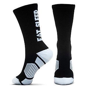 ChalkTalkSPORTS Hockey Athletic Woven Mid-Calf Socks | Eat Sleep Hockey Socks | Size Small