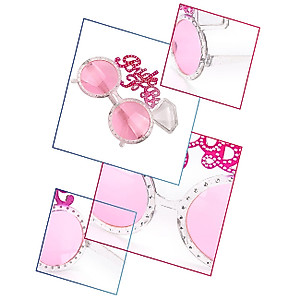 BIEAEIA Bachelorette Party Bride to Be Kit-1 White Double Ribbon Edge Center Cascade Bridal Wedding Veil with Comb,1 Bride to Be Satin Sash, 1 Badge, 1 leg lace. 1 Pink Bride to be glasses