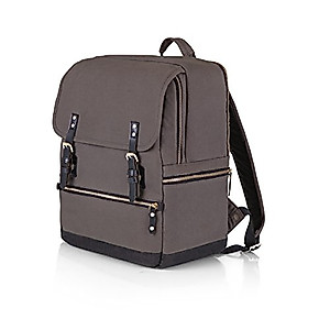 PICNIC TIME Bar Backpack 16-Piece Portable Cocktail Set, Portable Bar Case with Cocktail Shaker Set, (Gray)