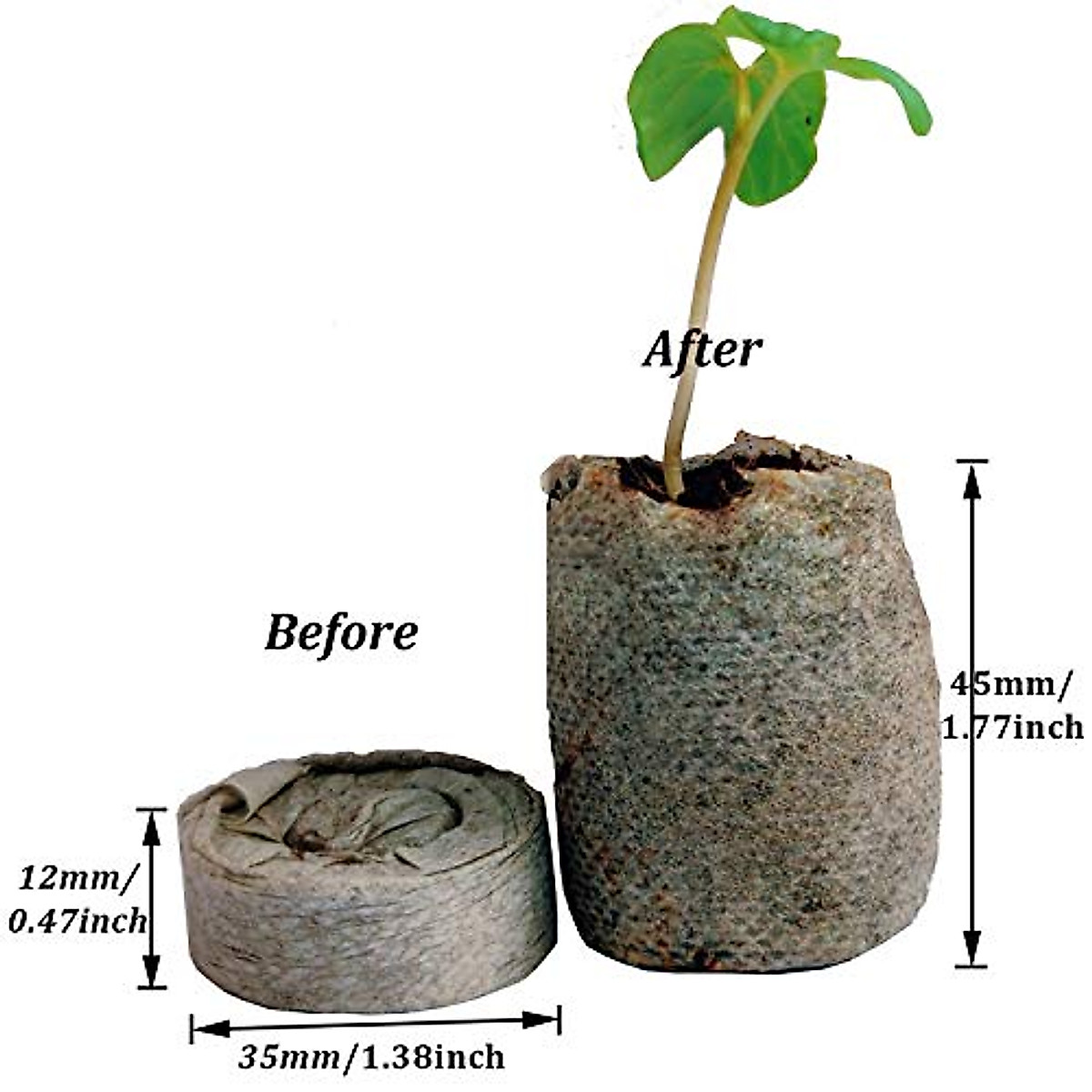 35mm Peat Pellets Seed Starting Plugs Seeds Starter Pallet 100 Pack Seedling Soil Block for Garden Seedling Planting