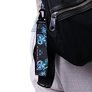 Xoenoiee Sea Turtle Print Wristlet Keychain Lanyard Key Chain Holder Backpack Lanyard with Metal Clasp for Keyring,Camera,ID, Badge, Cell Mobile Phone, Car Keys