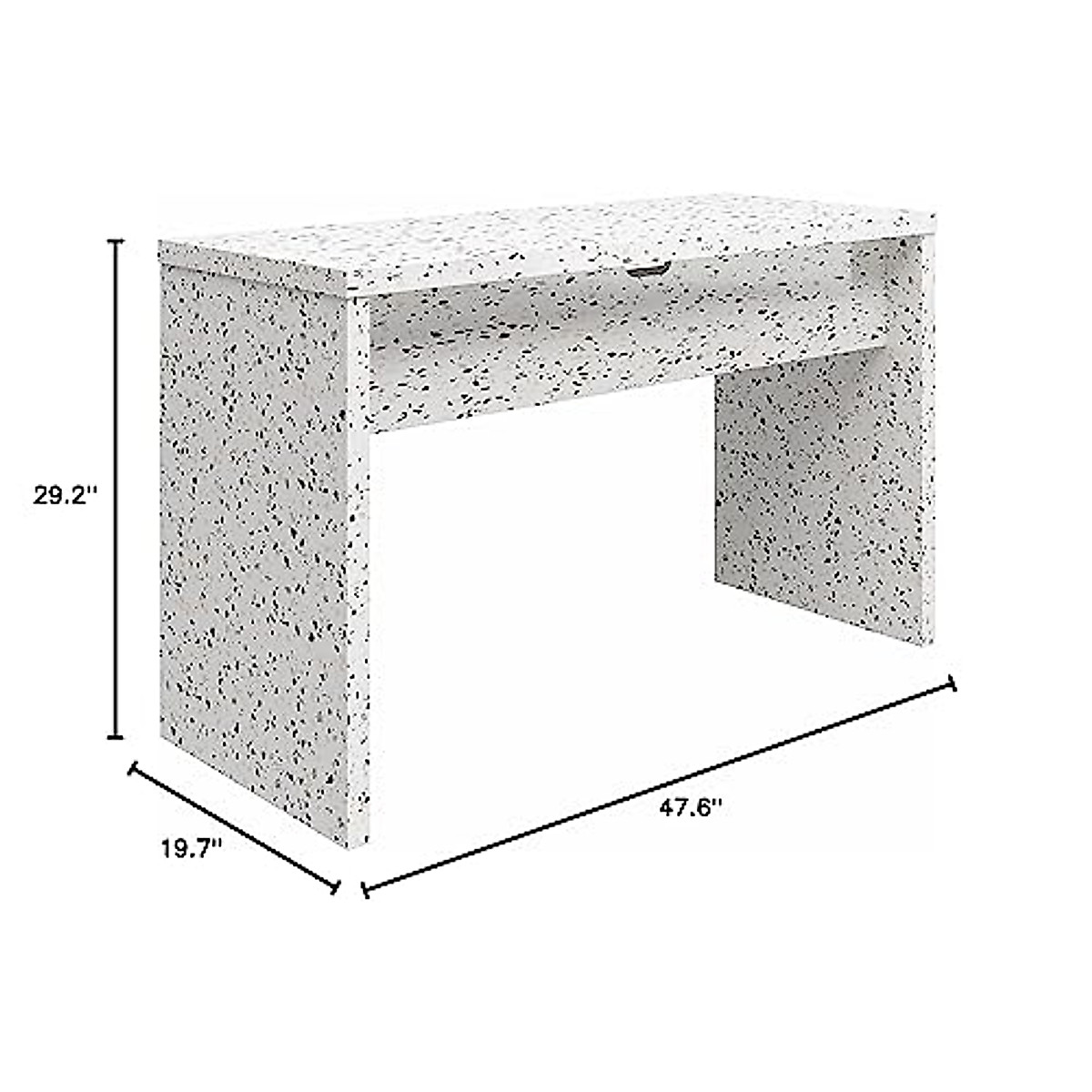 Mr. Kate Winston Desk, 19.7D x 47.6W x 29.2H in, Terrazzo