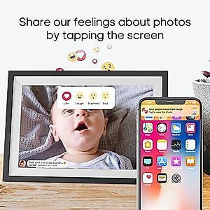 WDYQJE Digital Picture Frame WiFi 10.1 Inch, IPS Touch Screen Smart Cloud Electronic Picture Frame with 64GB Large Storage for Smoother Media Playback, Easy Setup to Share Photos/Videos via Frameo APP