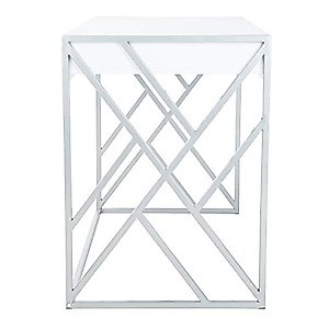 Safavieh Home Office Elaine Modern White and Silver 1-drawer Desk