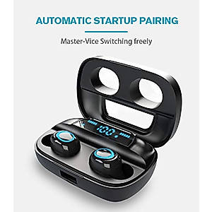 Edelin True Wireless Headphones - Bluetooth Earbuds with Mic Stereo - Waterproof IPX4 TWS Headset for Sport Running Gym - Earphones Compatible iPhone 11 X Samsung Galaxy S20 Android iOS