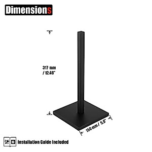 JQK Paper Towel Holder Stand Black, 304 Stainless Steel Kitchen Free Standing Countertop Paper Towel Dispenser Fits Standard and Jumbo Size, PTH240-PB