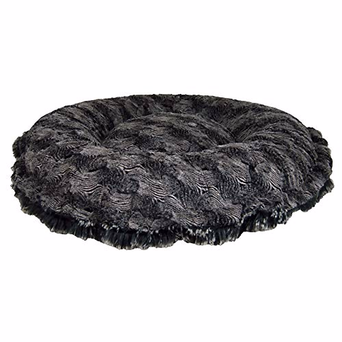 Bessie and Barnie Midnight Frost/Arctic Seal Luxury Shag Ultra Plush Faux Fur Bagelette Pet/Dog Bed (Multiple Sizes)