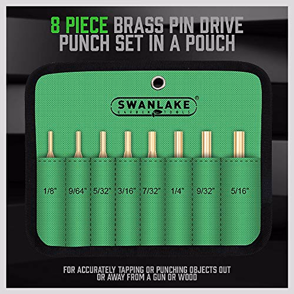 SWANLAKE 8-Piece Brass Punch Set, Removing Repair Tool1/8" - 5/16" Brass Pin Drive Punch Set