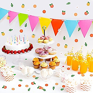 Capoda 300 Pcs Little Cutie Baby Shower Confetti Citrus Confetti White Green Orange Confetti Tangerine Eucalyptus Scatter Confetti for Baby Shower Birthday Wedding Party Table Decoration Supplies