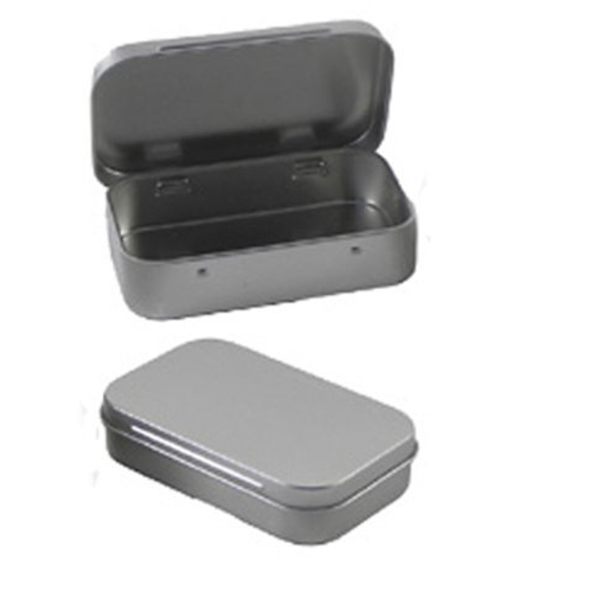 AKOAK 6 Pcs 3.7 x 2.3 x 0.8 Inches Rectangular Empty Hinged Tins Box Containers for First Aid Kit,Survival Kits,Storage,Herbs,Pills,Crafts and More