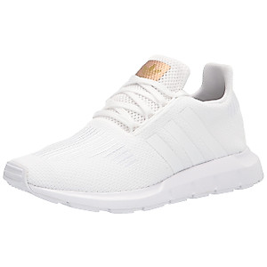 adidas Women's Swift Run Shoes, White/White/Copper Metallic, 7.5