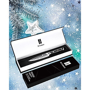 Arisman 5 Inch Utility Knife, Japanese Damascus Steel Paring Knife, Sharp VG10 Fruit Slicing Knife, Small Kitchen Knife with Full Tang Ergonomic G10 Handle