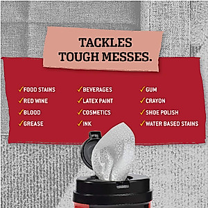 Tub O' Towels Carpet, Rug, and Upholstery Cleaning Wipes - Extra Strength Stain Remover, Odor-Fighting Power, Safe on Natural & Synthetic Fibers, 40-7” x 8” Wipes Per Tub, 1-Pack, Light Citrus Scent