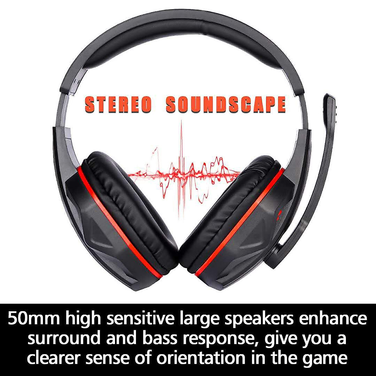 FNSHIP 3.5mm Port Wired Gaming Headset, Stereo Bass Noise Isolation Headphone with Mic Volume Control for PS4 New Xbox One PSP PC Laptop Tablet Cellphones (Black)