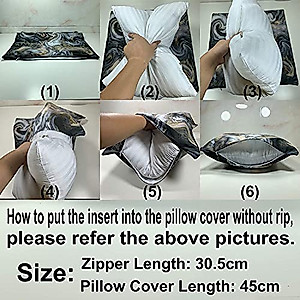 Deco4URLife Sunflower Bee on Black Honeycomb Background Set of 2 Throw Pillow Covers with Hidden Zipper, Square 18X18 inch/45x45 cm Cushion Covers for Outdoor Indoor Decor, Double-Sided Printed