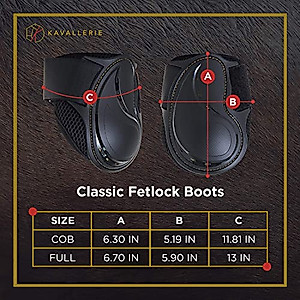 Kavallerie Classic Fetlock Boots, Impact-Absorbing and Air-Perforated Material, Durable & Evenly Distributes Pressure, Fetlock Injury Protection, Non- Slip with Soft Lining Show Jumping Boots