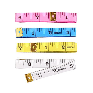 4 Pack Soft Tape Measure Double Scale body sewing Flexible Ruler for Weight Loss Medical Body Measurement Sewing Tailor Craft Vinyl Ruler, Has Centimetre Scale on Reverse Side 60-inch