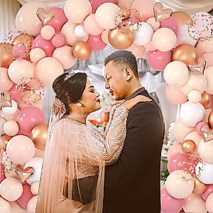 iLaFm 150pcs Blush Balloons Garland Arch Kit Dusty Rose Pink for Wedding Anniversary Princess Theme Garden Tea Party Bachelorette Birthday Bridal Shower Decorations…