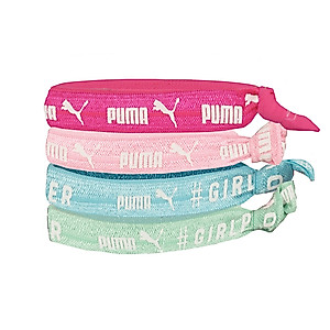 PUMA girls 8 Pack Low Cut + Hair Ties Running Socks, Gray/Multi, 7-8.5 US