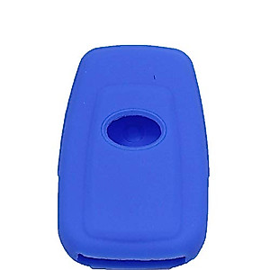 EXUNTECH 2pcs Silicone 4 Buttons Smart Key Fob Cover Remote Keyless Entry Bag Compatible with 2019 2020 2021 Toyota Highlander Camry Avalon C-HR Prius Corolla HYQ14FBC, Black Blue