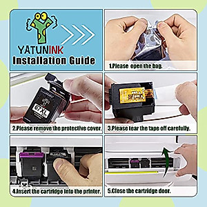 YATUNINK Remanufactured 67XL Ink Cartridge Replacement for HP 67 XL Black Color Ink Cartridge for HP DeskJet 1255 2732 2752 2755 Envy Pro 6452 6455 6458 DeskJet Plus 4140 4152 Printer(1Black 1Color)