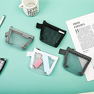 Portable Mesh Storage Bag, Mini Zipper Mesh Bags, Makeup,Coins,Keys, Erasers Organizer Pouch, Small Travel Kit Storage Pouch
