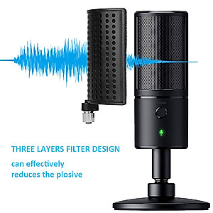Razer Seiren X Mic Pop Filter - Three Layers Filter Microphone Wind Pop Screen Mask Shield For Razer Seiren X Mic to Improve Sound Quality by YOUSHARES