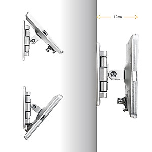 WeSTRUGGLE Tablet Wall Mount Bracket with fold for iPad 10.2-Inch (9th,8th,7th Gen.), Extend Adjustable Arm Swivel with Anti Theft Security Lock and Key, Multi Angle, Rotate Design,Metal (Silver)