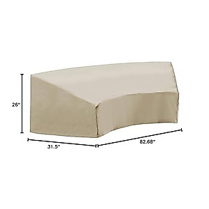 Crosley Furniture Patio Furniture Covers, Waterproof Outdoor Sectional Cover for Half-Moon Sofa, Tan