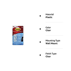 Command Clear Mini Hooks 6 Hooks, 1 Pack