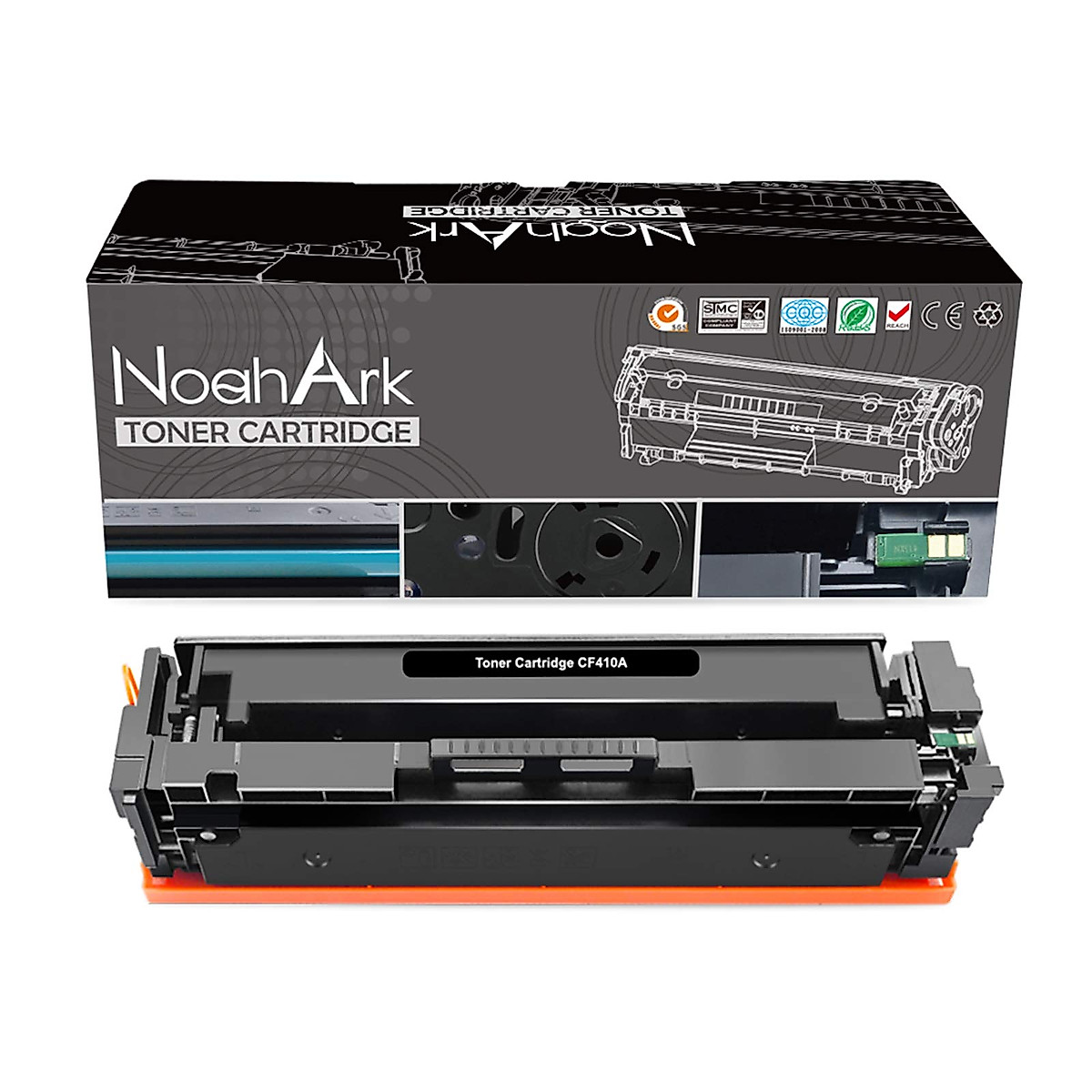NoahArk 1 Pack CF410A Compatible 410A Toner Cartridge Replacement Work for HP Color Laserjet Pro M452dn M452nw M452dw, MFP M477fdn M477fdw M477fnw Printer High Yield (1 Pack Black)