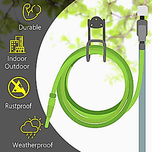 Qiang Ni Garden Hose Holder: Outside Heavy Duty Water Hose Hanger Rack - 2 Pieces Wall Mount Metal Hose Storage Hook for Outdoor - QN-02
