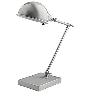 Amazon Brand – Stone & Beam Modern Vintage Adjustable Task Lamp, 17"H, Brushed Steel