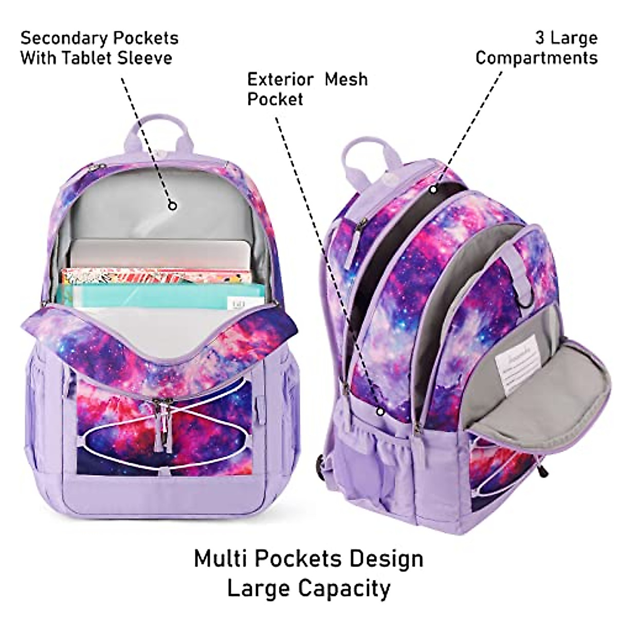 Choco Mocha 18inch Glaxay Backpack + Lunch Bag, Red