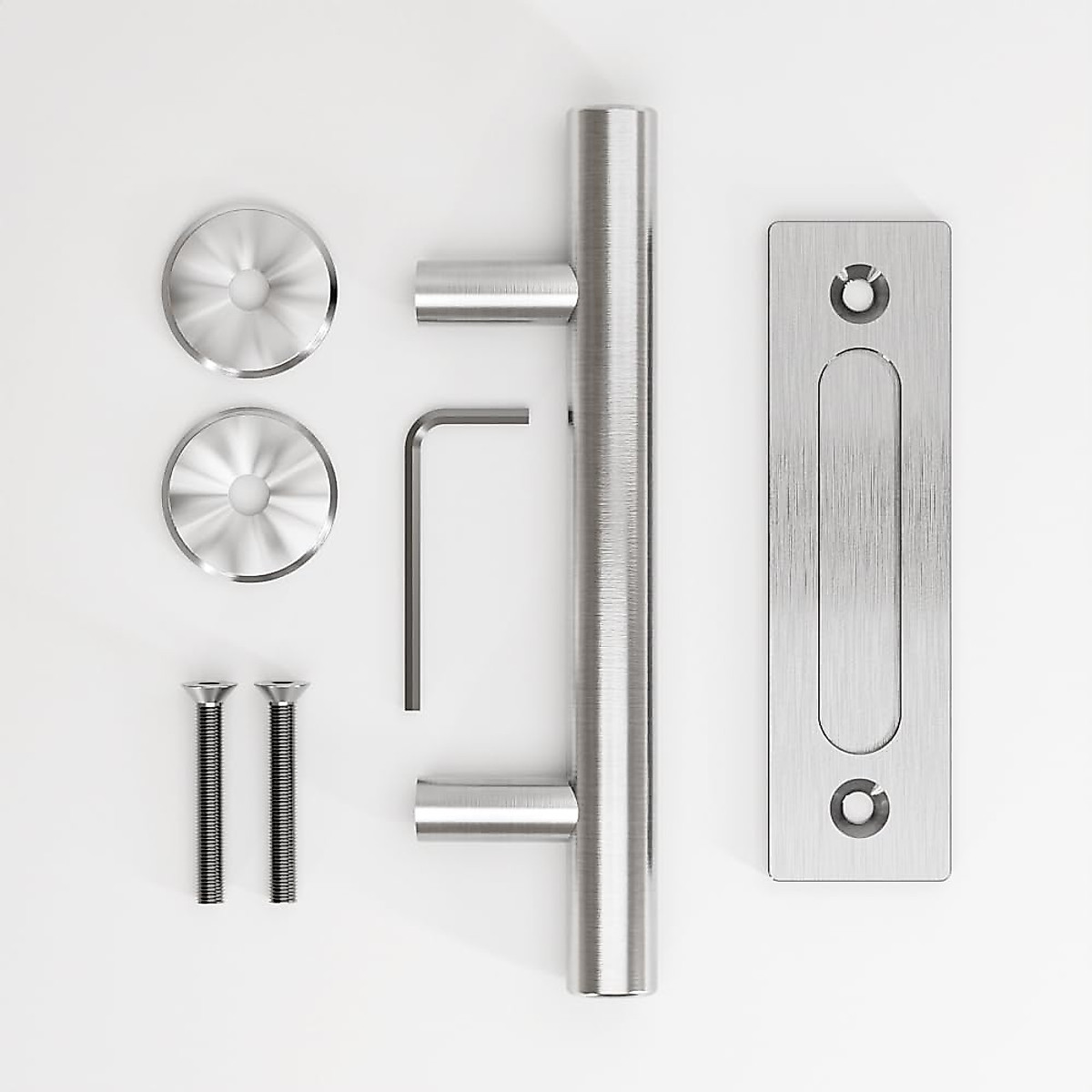 QINAIXQM 12''/30CM Sliding Barn Door Handle Double Sided Pull and Flush Barn Door Embedded Invisible Stainless Steel