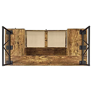 COASTER Analiese 4-Drawer Writing Desk Antique Nutmeg and Black