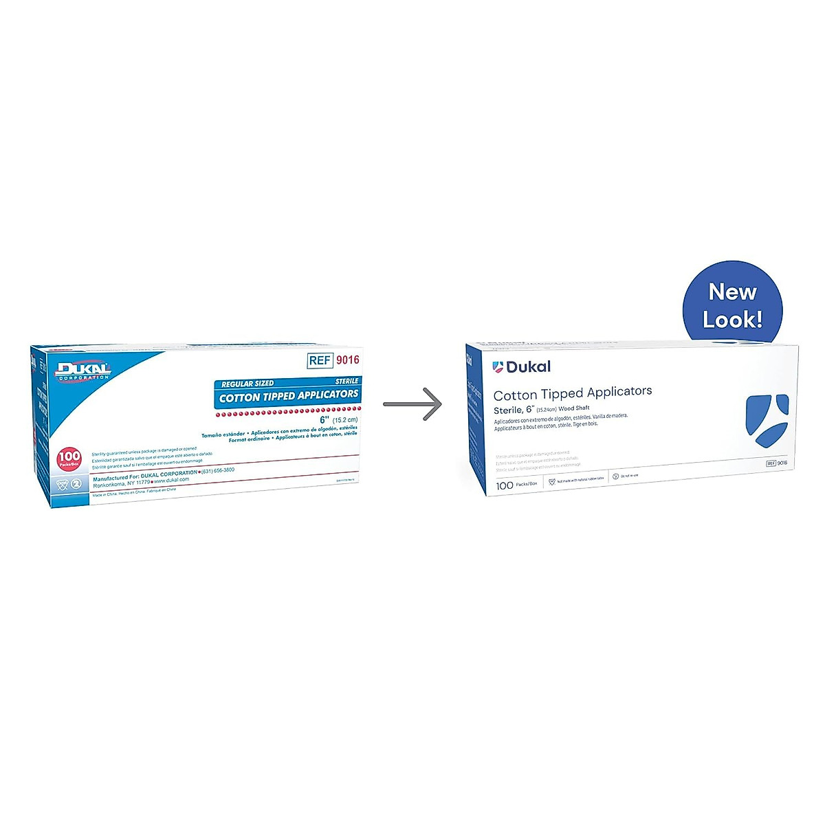 Dukal 6-inch Cotton Tipped Applicators 100 2-Packs Per Box - Sterile.