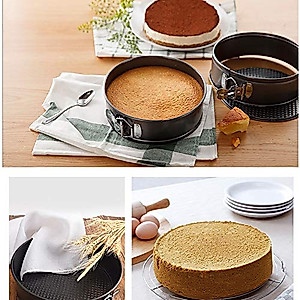 CANDeal Cake Tin Set, Quick Release Springform Cake Tin 4''/7''/9'' Round Non-Stick Cake Pan Bake Tray Tins with Loose Base (Easy-demould Spatula Included)