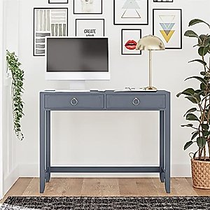 Novogratz Her Majesty 2 Drawer Writing Desk, Blue